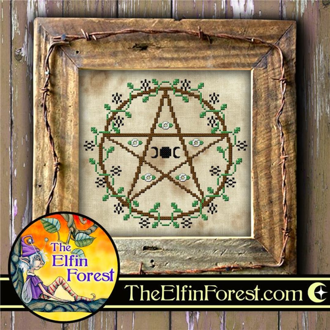 Wiccan Pentagram by the Elfin Forest Counted Cross Stitch Pattern/chart ...