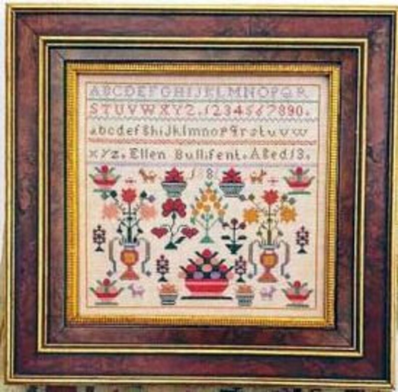 Ellen Bullifent 1881 Reproduction Sampler by Lila's Studio Counted ...