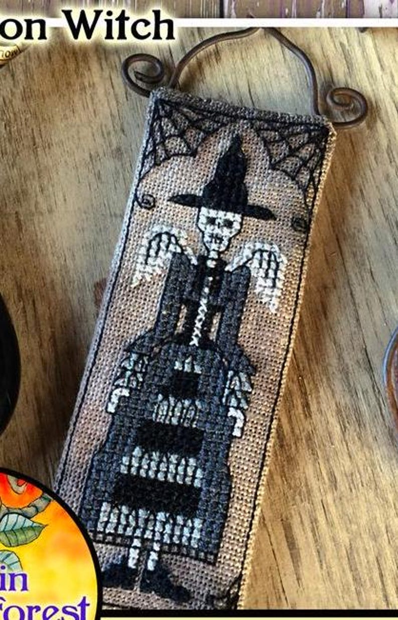 Skeleton Witch by the Elfin Forest Counted Cross Stitch Pattern/chart ...