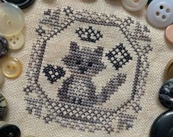 Darling & Whimsy Designs Quirky QUAKER RACCOON Cross Stitch Pattern Raccoon Cross Stitch - Etsy