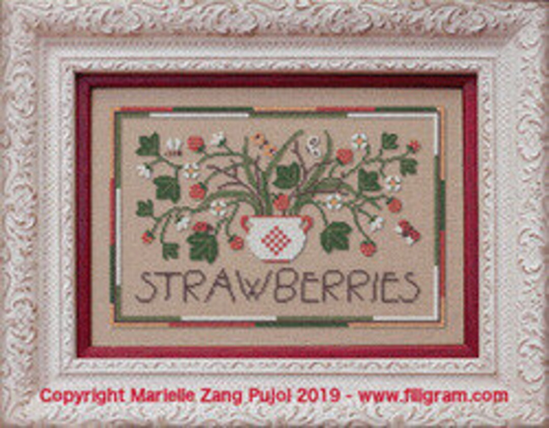 Strawberries by Filigram Counted Cross Stitch Pattern/chart - Etsy