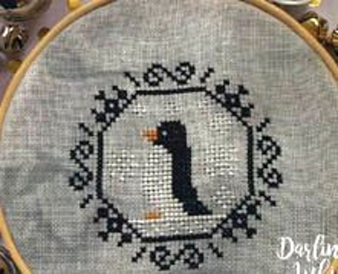 Quirky Quaker - Penguin - by Darling and Whimsy Designs Counted Cross Stitch Pattern/chart - Etsy