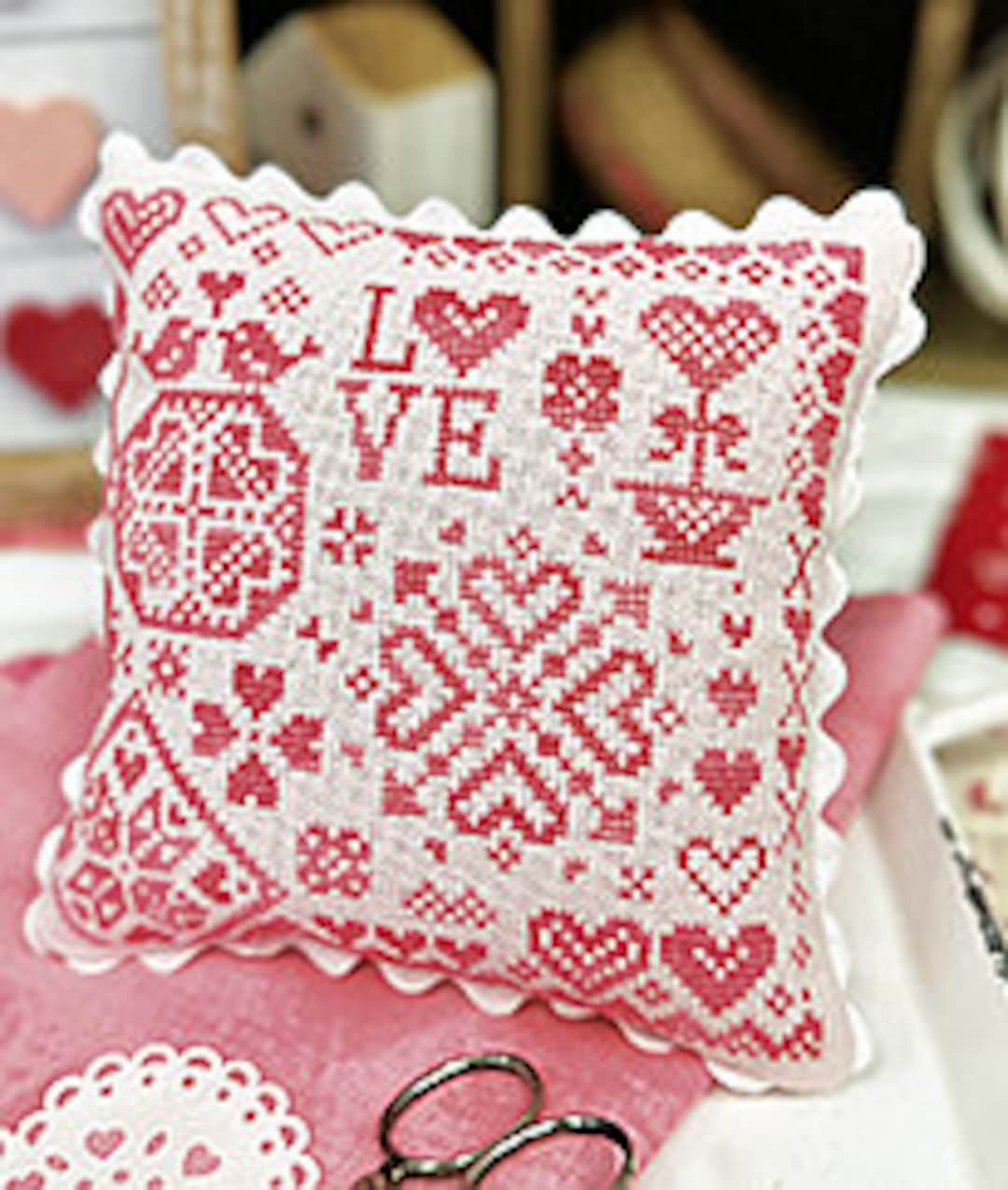 Valentine's Day Quaker by Primrose Cottage Counted Cross Stitch Pattern ...