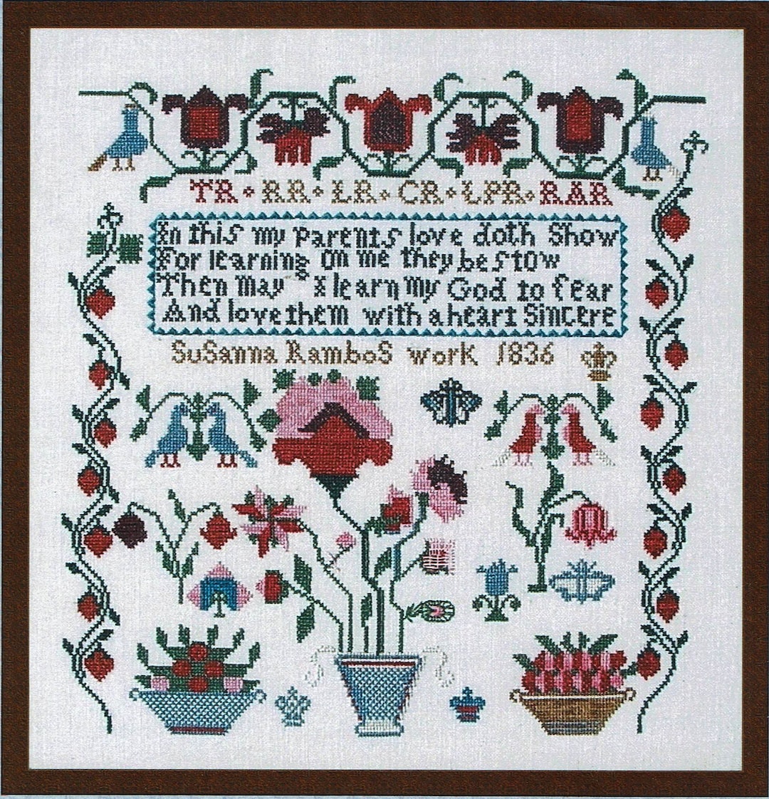 Susanna Rambo 1836 Sampler by Cross-point Designs Counted Cross Stitch ...