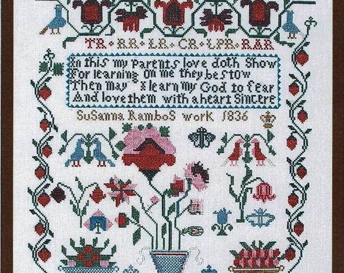 English Rose Sampler by Jeannette Douglas Designs Counted Cross Stitch ...