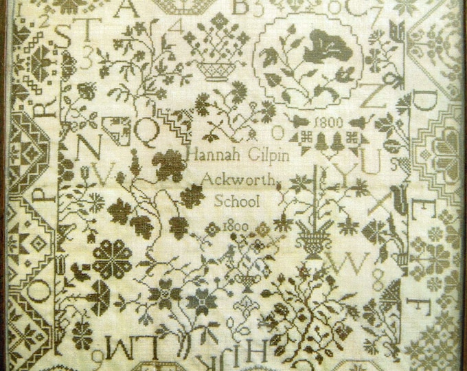 Hannah Gilpin 1800 Reproduction Sampler by Stitchy Box Samplers Counted ...
