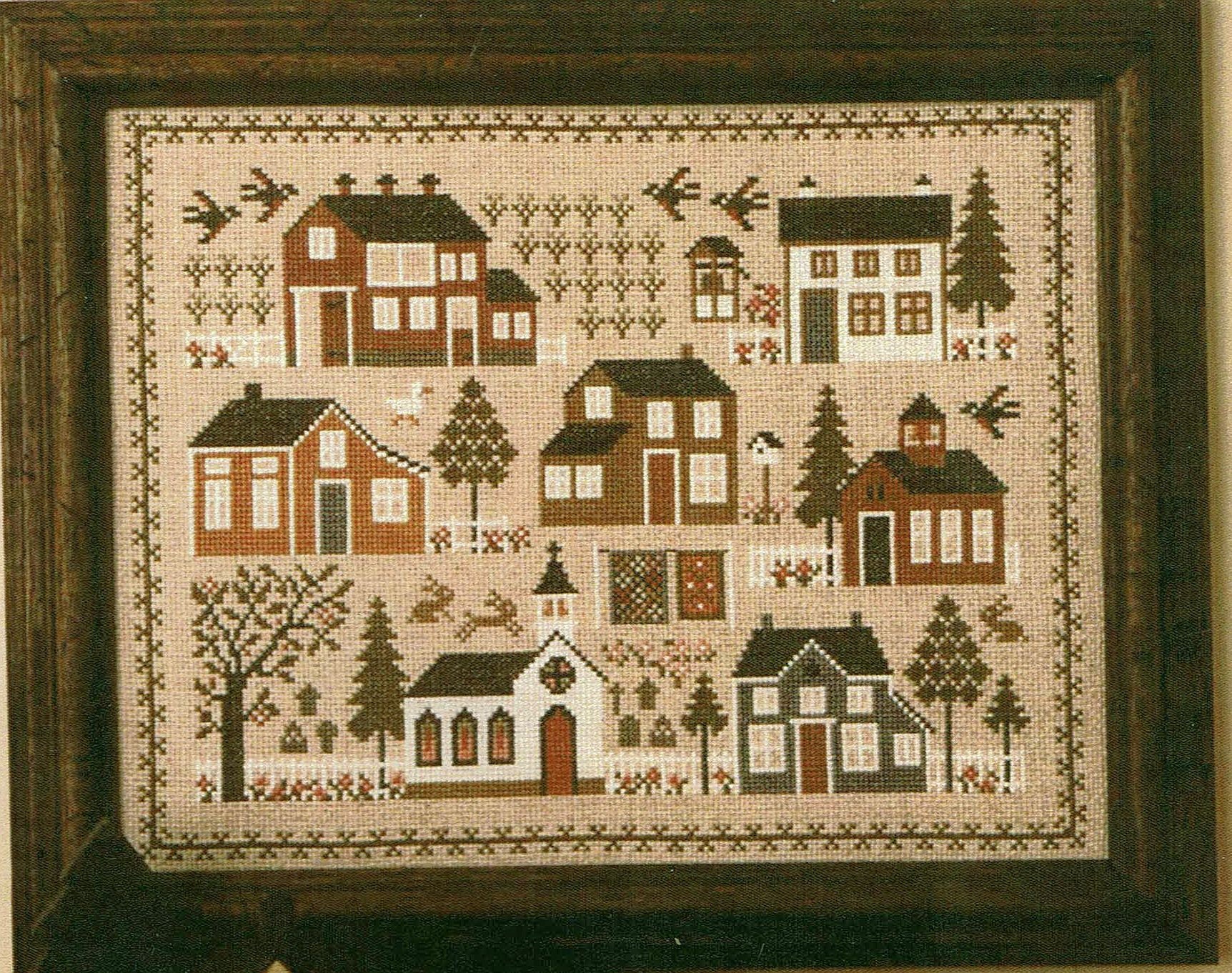 Village Sampler by Prairie Schooler Counted Cross Stitch Pattern/chart ...