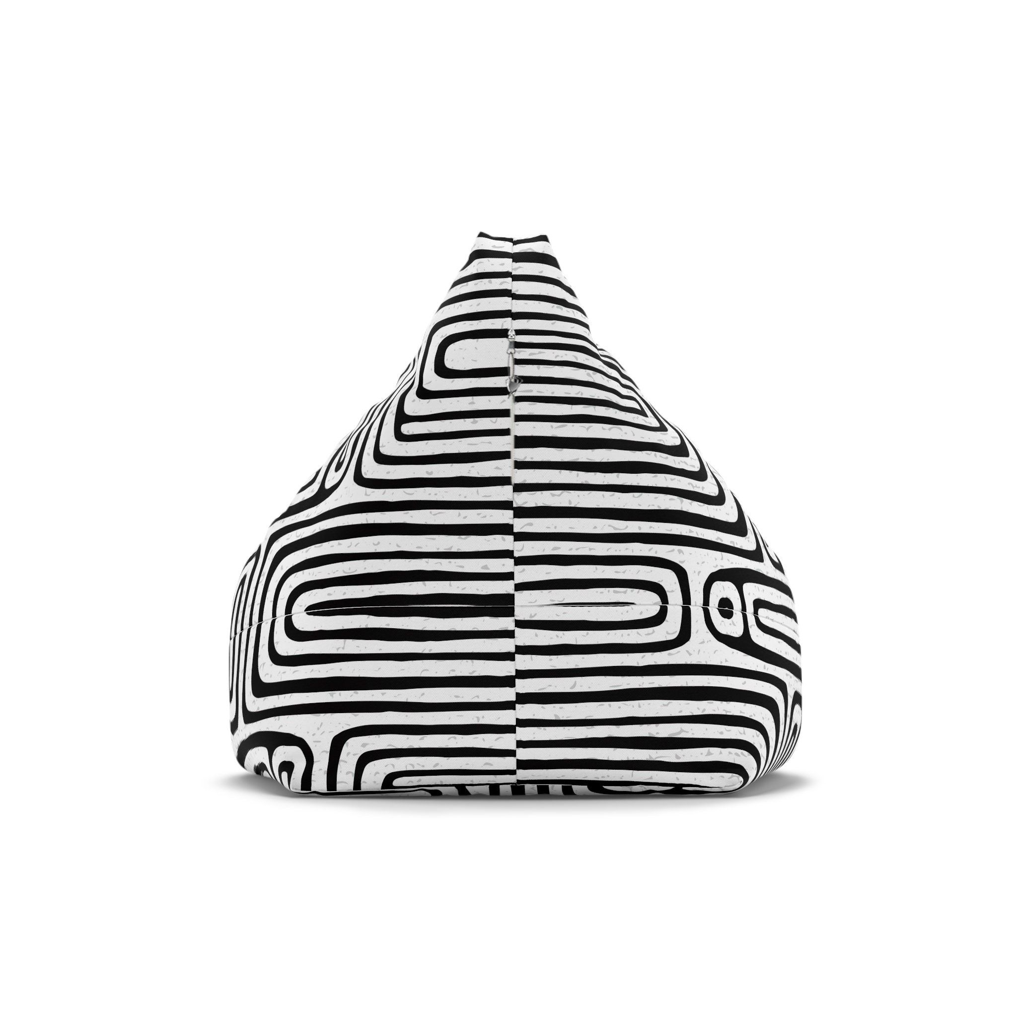 Dynamic Line Patterns Bean Bag Chair Cover Abstract Seamless Geometric ...