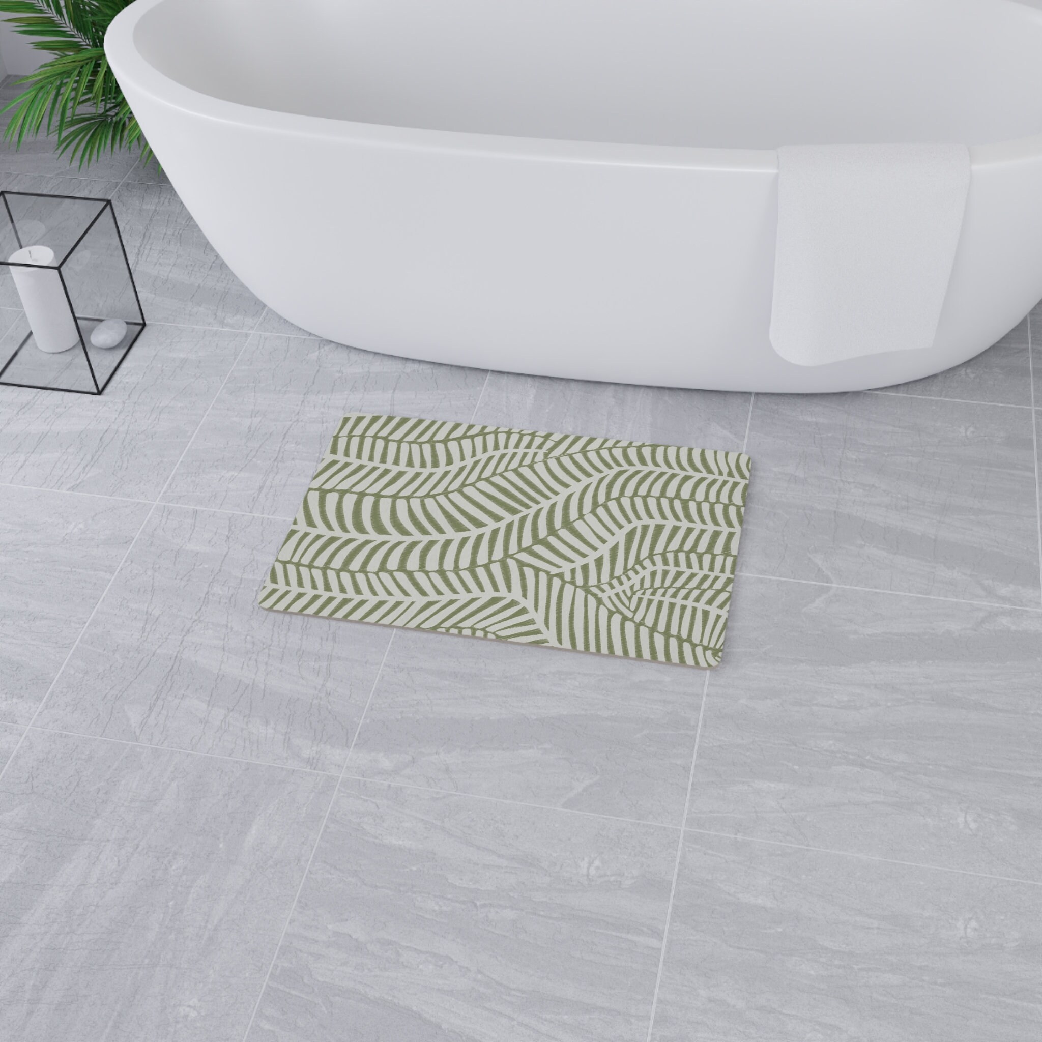Stylized Leaves Seamless Pattern Floor Mat Nature-inspired - Etsy