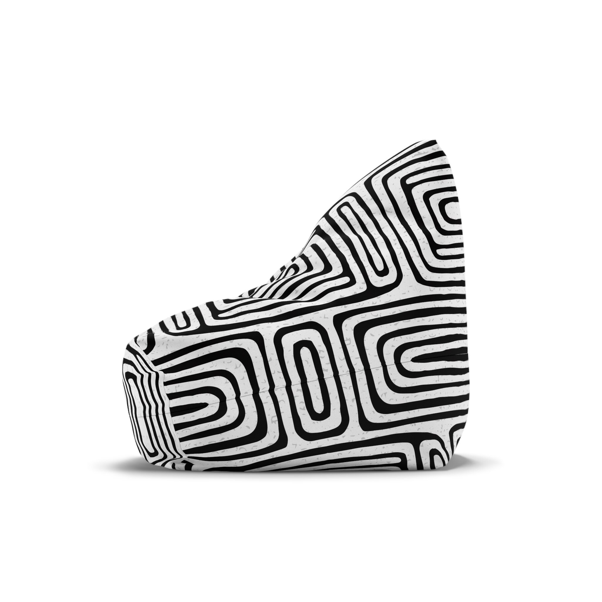 Dynamic Line Patterns Bean Bag Chair Cover Abstract Seamless Geometric ...