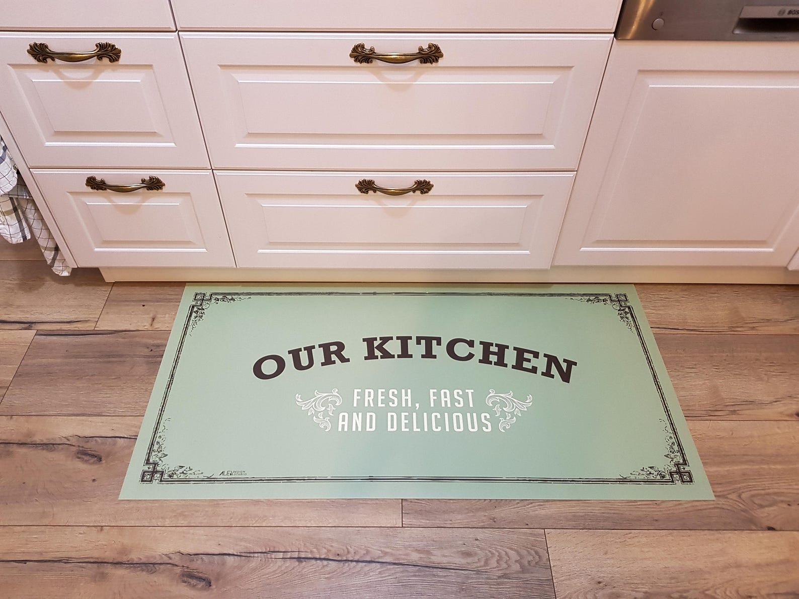 Personalized kitchen Mat personalized rug floor mat pvc | Etsy