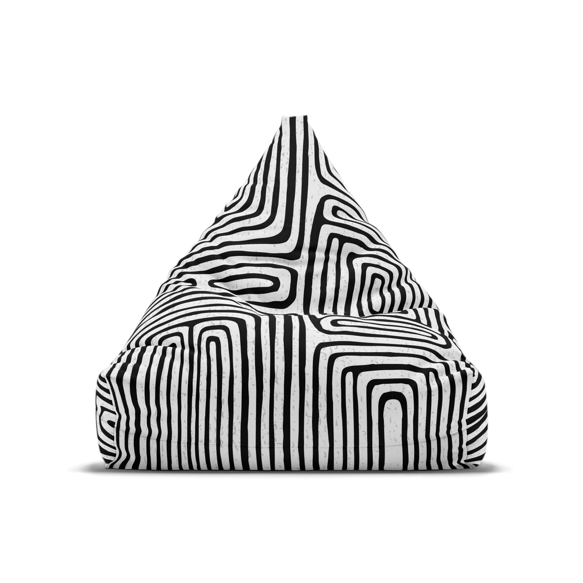 Dynamic Line Patterns Bean Bag Chair Cover Abstract Seamless Geometric ...