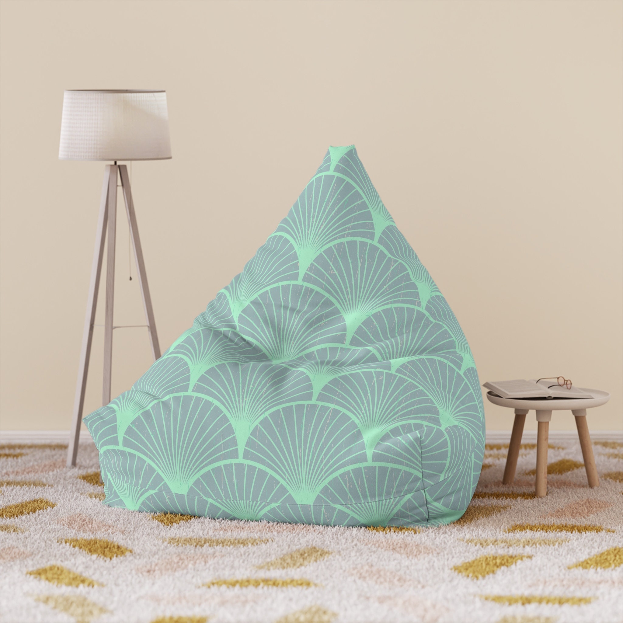 Ocean-inspired Clam Shell Bean Bag Chair Cover Elegant Home - Etsy