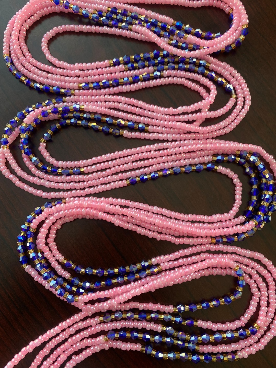 Pink & Blue Waist Bead, Waist Bead, Belly Chain, Beaded Body Jewelry ...