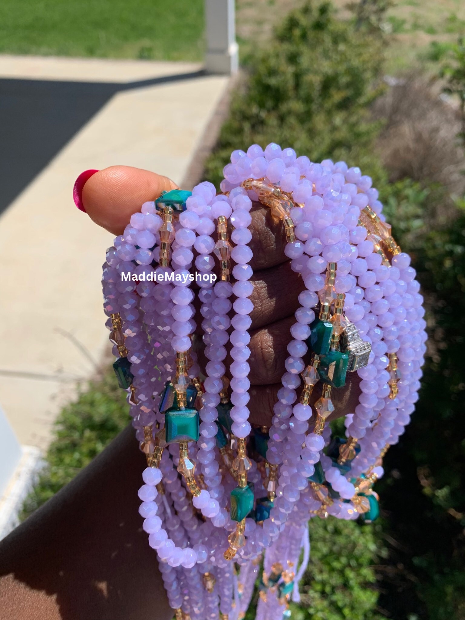 Abby ~ Waist Bead, WaistBeads with crystals, Luxury WaistBeads