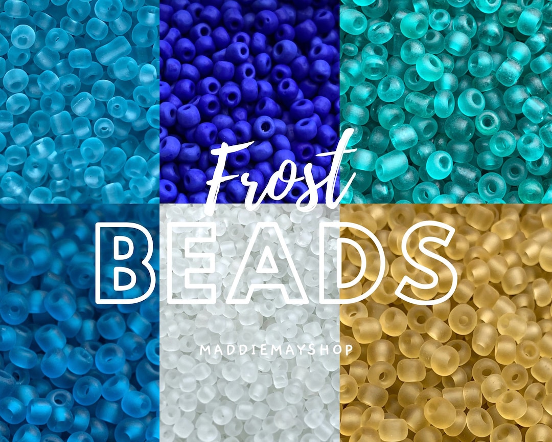 4mm- Size 6/0 Frost Glass Beads, Frosted Beads, Bulk Beading Supplies ...