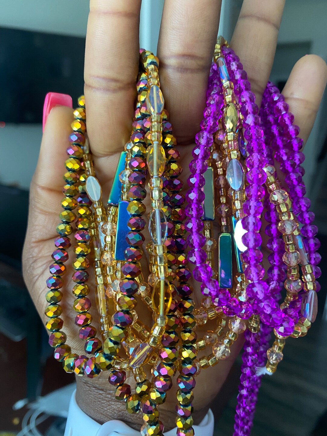Queen Magenta Luxury Crystal Waist Beads - Etsy