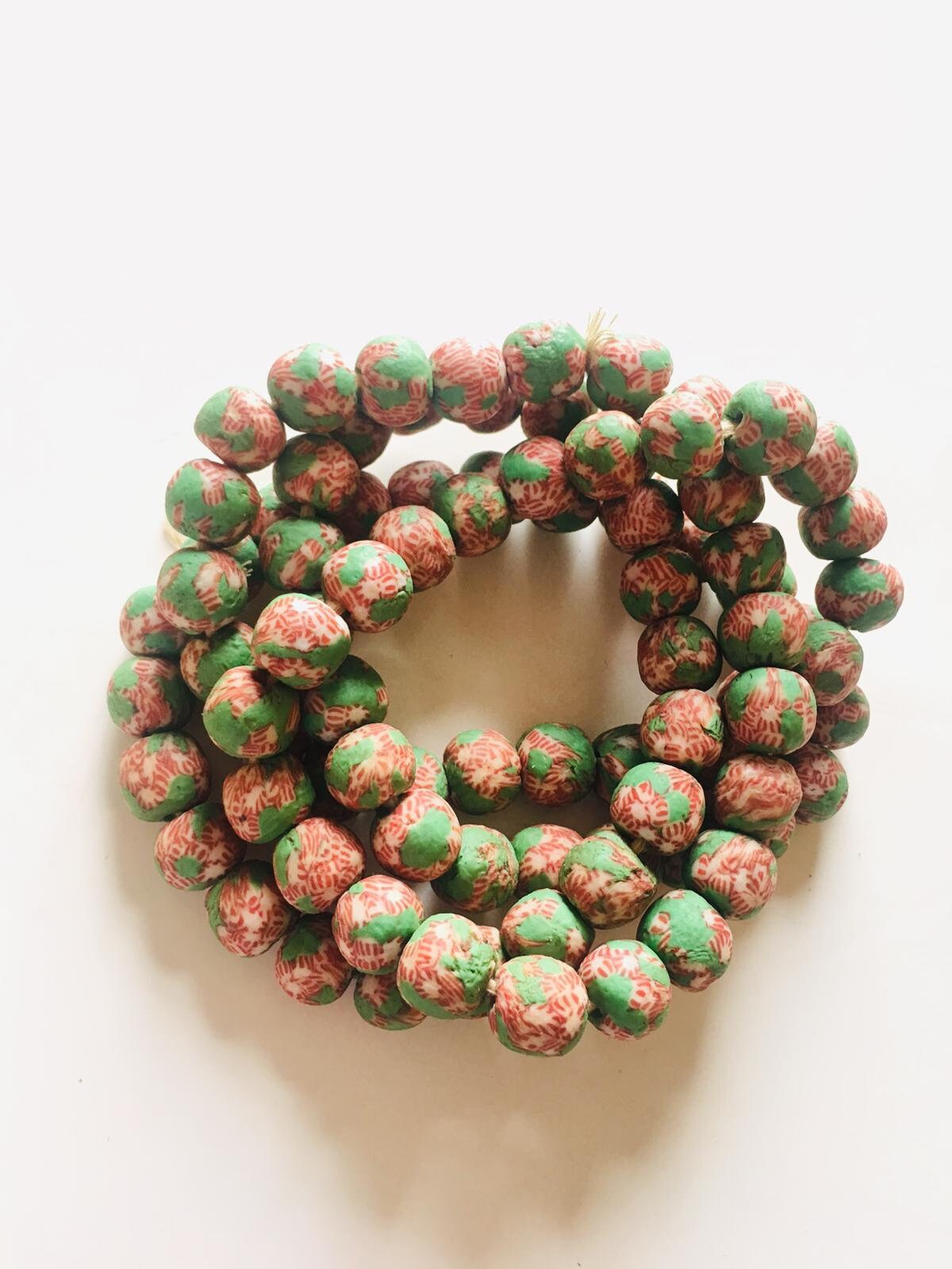 African Multi Colored Bead/Sandcast/Ghana African Glasd Bead/ 40 beads ...