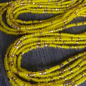 Yellow and Gold Waist Bead, Waist Bead, Belly Chain, Beaded Body ...