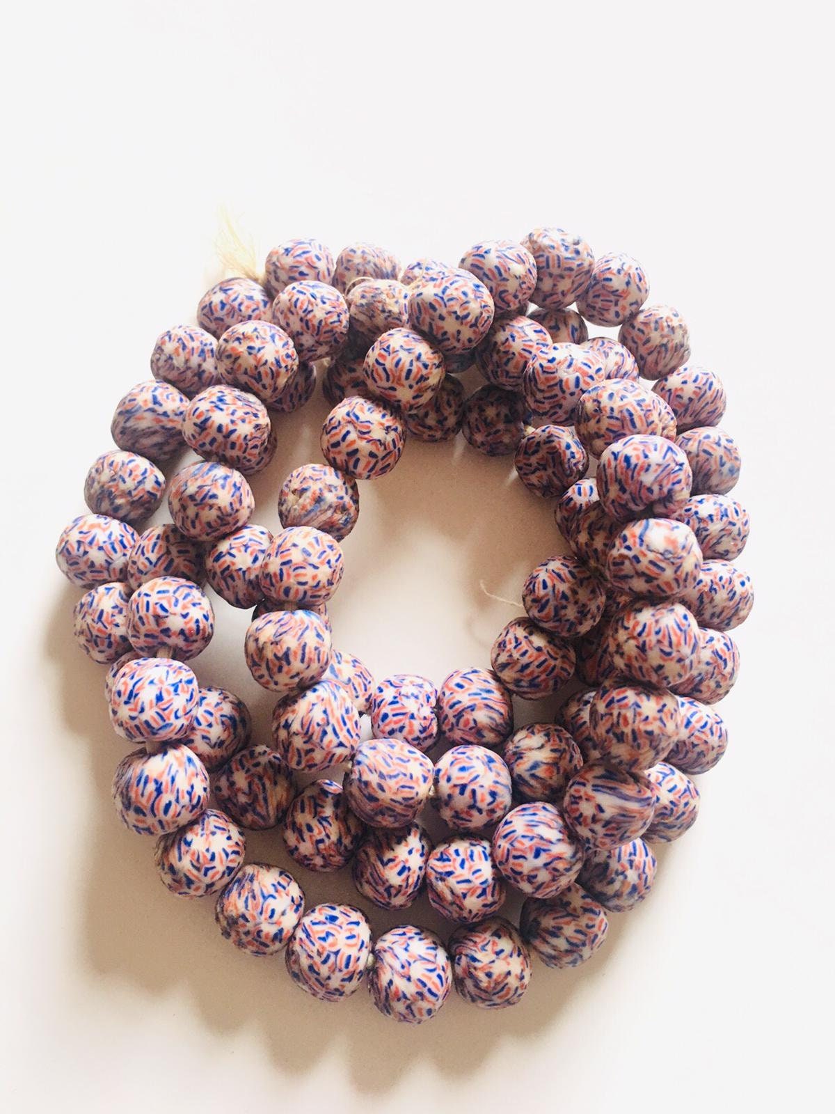 African Multi Colored Bead/Sandcast/Ghana African Glasd Bead/ 40 beads ...