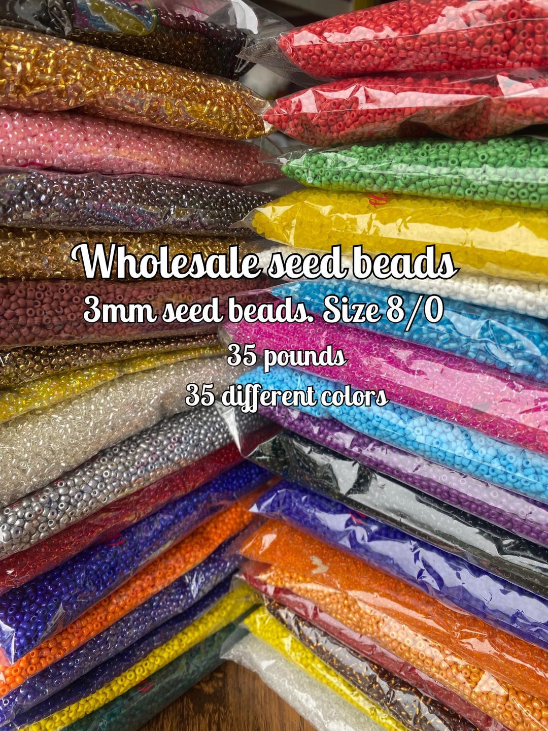 Wholesale Beads- 3mm Seed Beads, Size 8/0 Glass Seed Beads, Rocaille ...