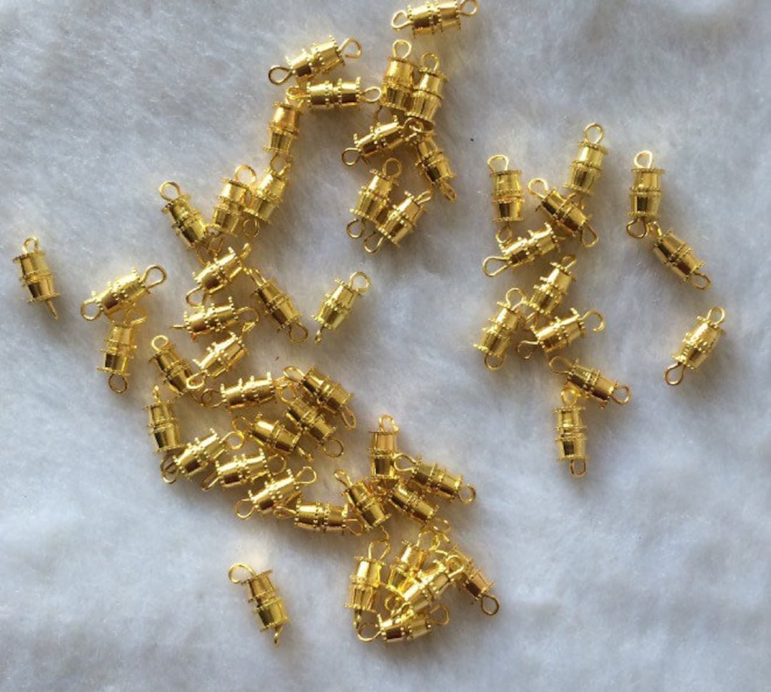 Barrel Clasp, Gold Brass or Silver Nickel Plated Screw Barrel Jewelry ...