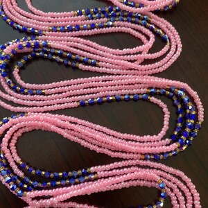 Pink & Blue Waist Bead, Waist Bead, Belly Chain, Beaded Body Jewelry ...