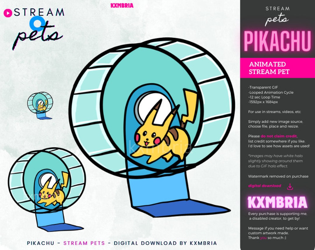 Cute Animated Stream Pet | Pikachu Pokemon | Simple, Cozy Gamer Assets ...