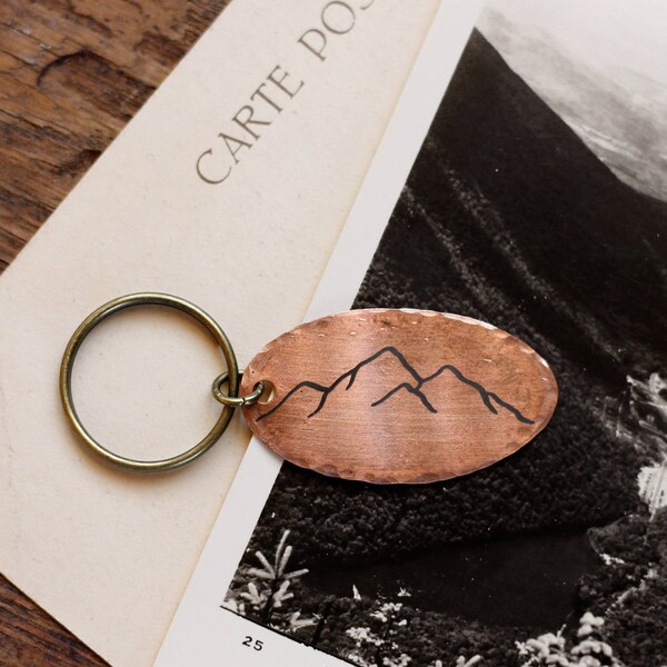Mountain Keychain - Etsy
