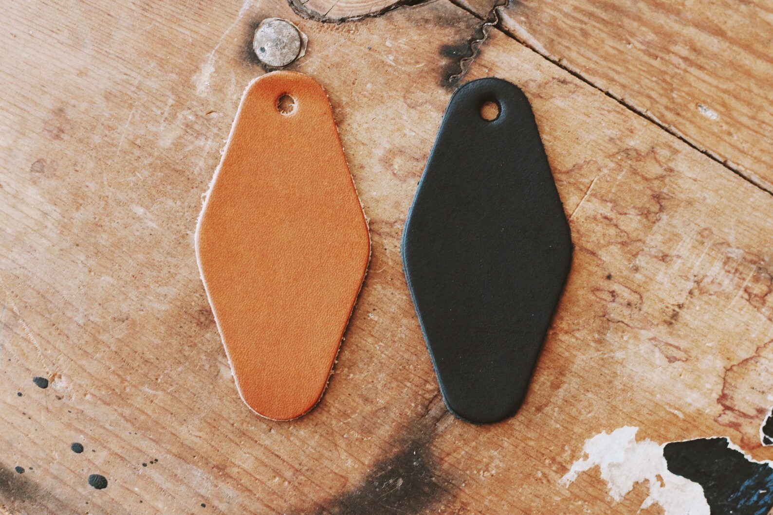 Topographic Map Leather Motel Keychain Topography Gift | Etsy