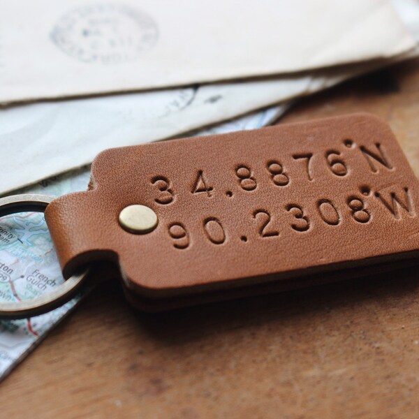 Coordinates Keychain - Etsy