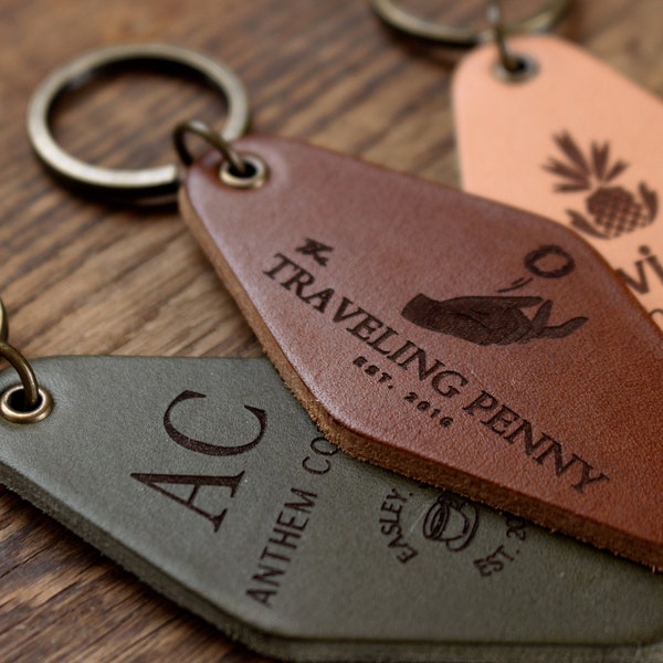 Leather Keychain - Etsy