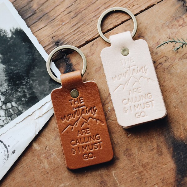 Leather Keychain - Etsy