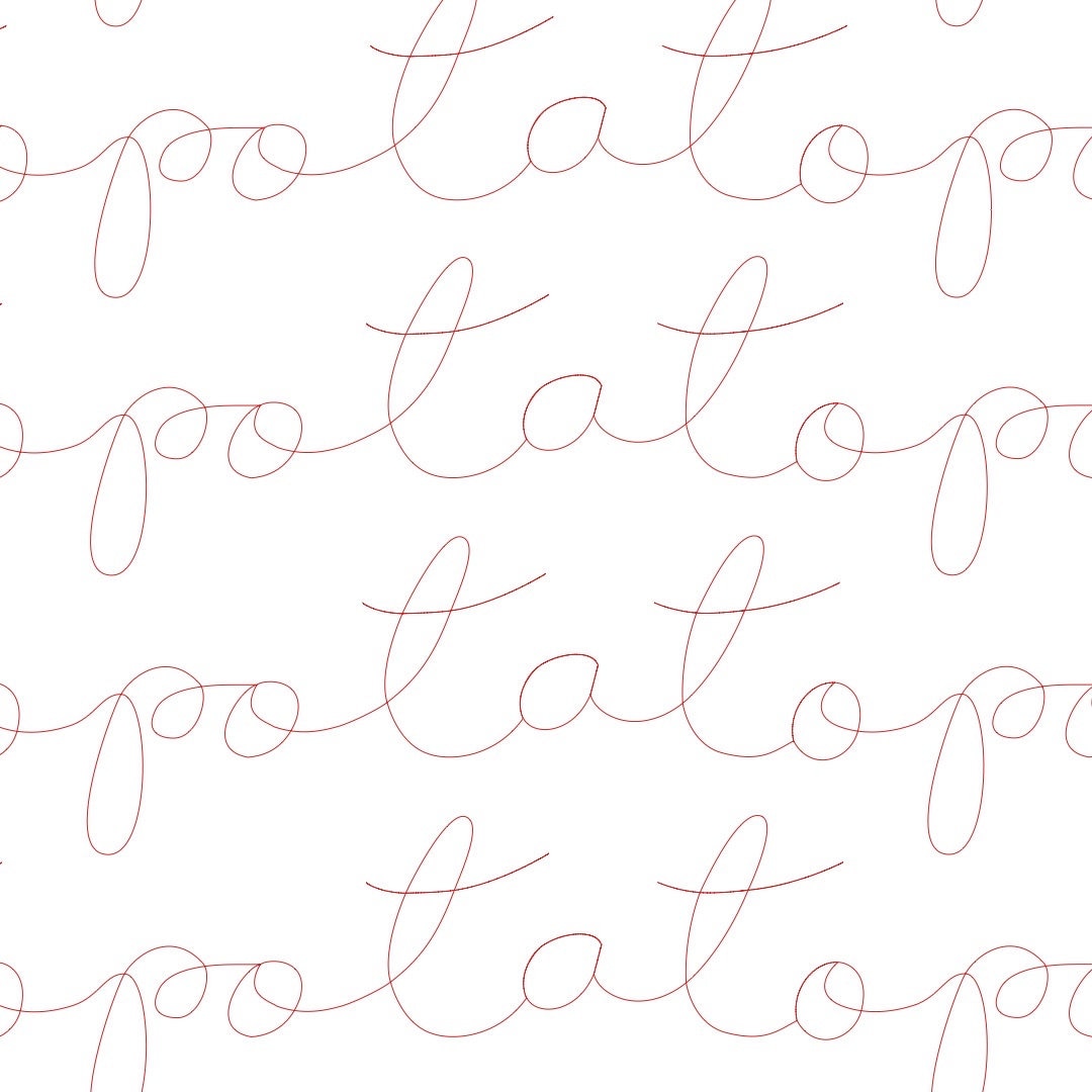 Cursive Word "potato" Long Arm Quilting Pattern - Etsy