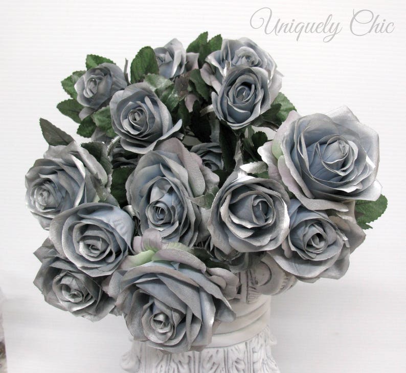 DIY Wedding Bouquet Silver Rose Bush Silver Rose Bouquet | Etsy