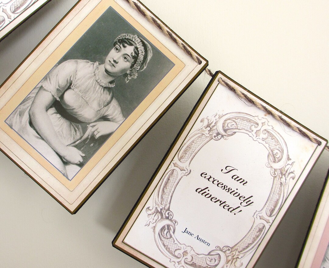 Jane Austen Portrait & Quotes Garland: Literary Banner, Classroom Decor ...