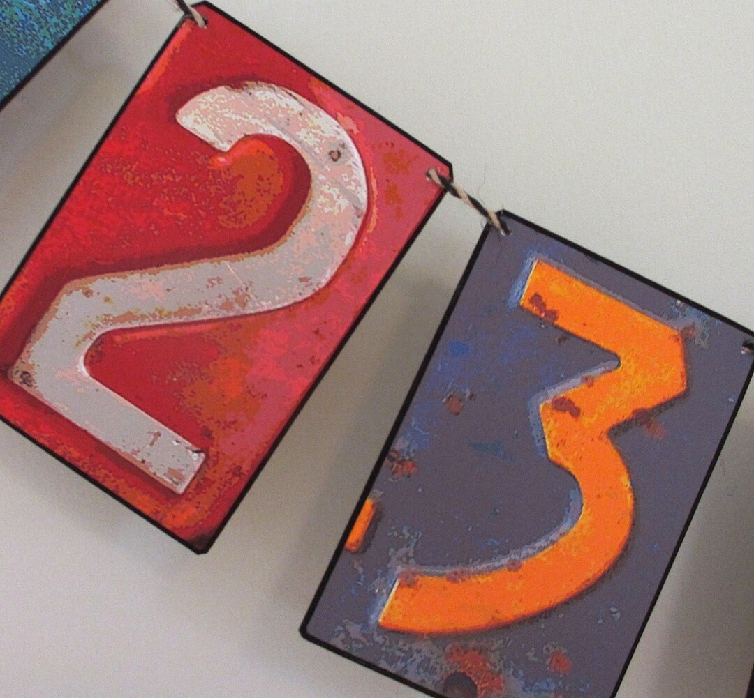 0 to 11 Numbers Garland (lg)--license Plate Art, Numbers Banner, Kids ...
