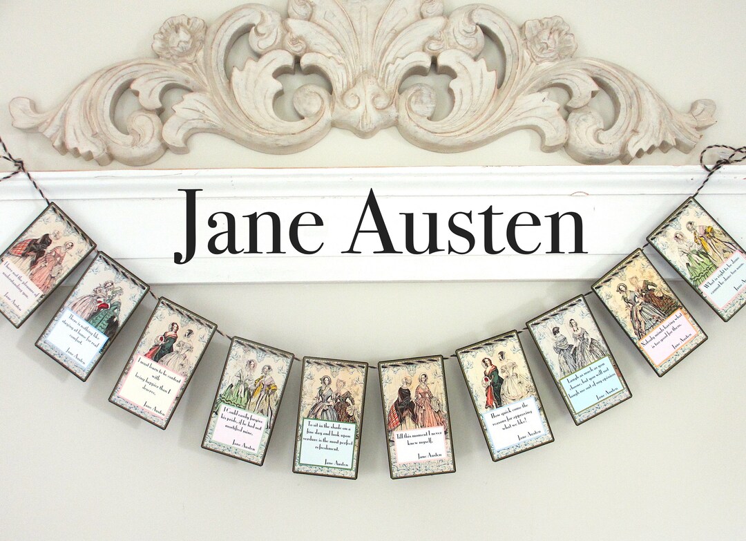 JANE AUSTEN Garland--jane Austen Banner, Literary Gift, Gift,book Group ...