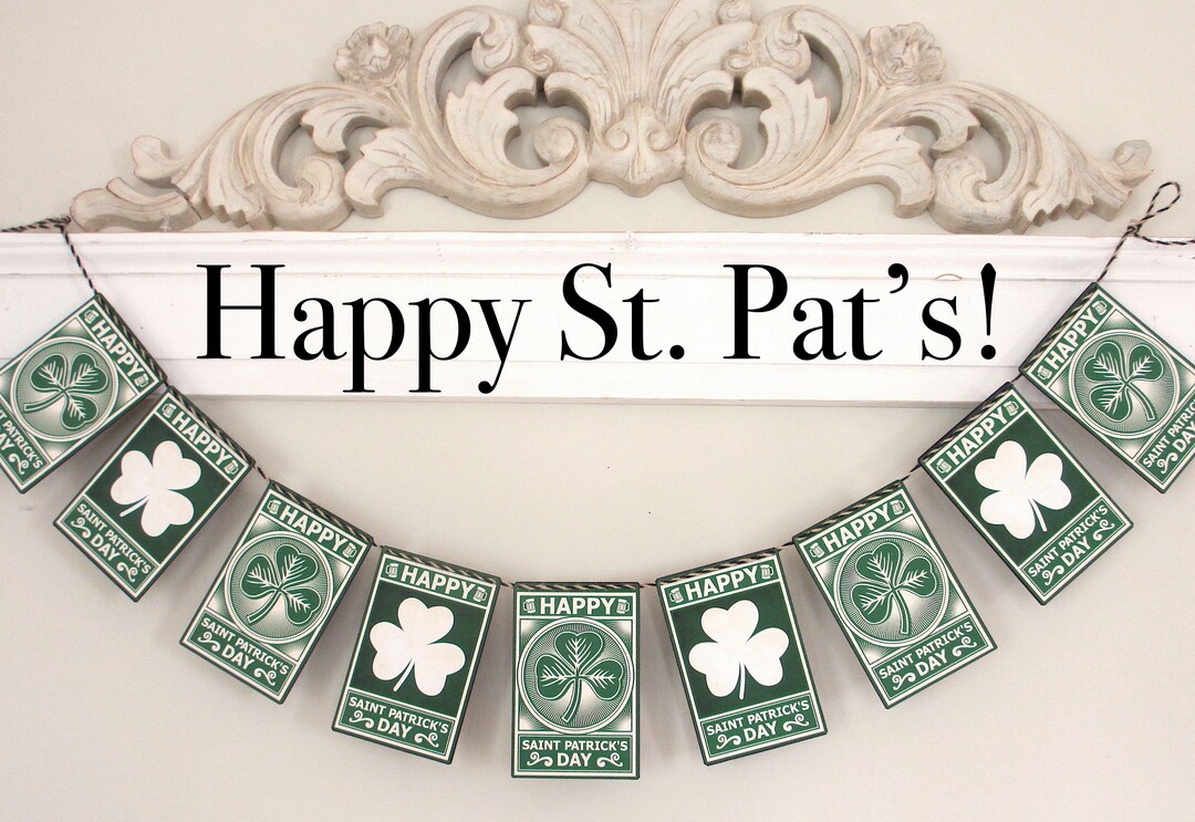 HAPPY ST. PAT'S Garland--st.patty's Day Banner, Shamrock, St.pat's Day ...