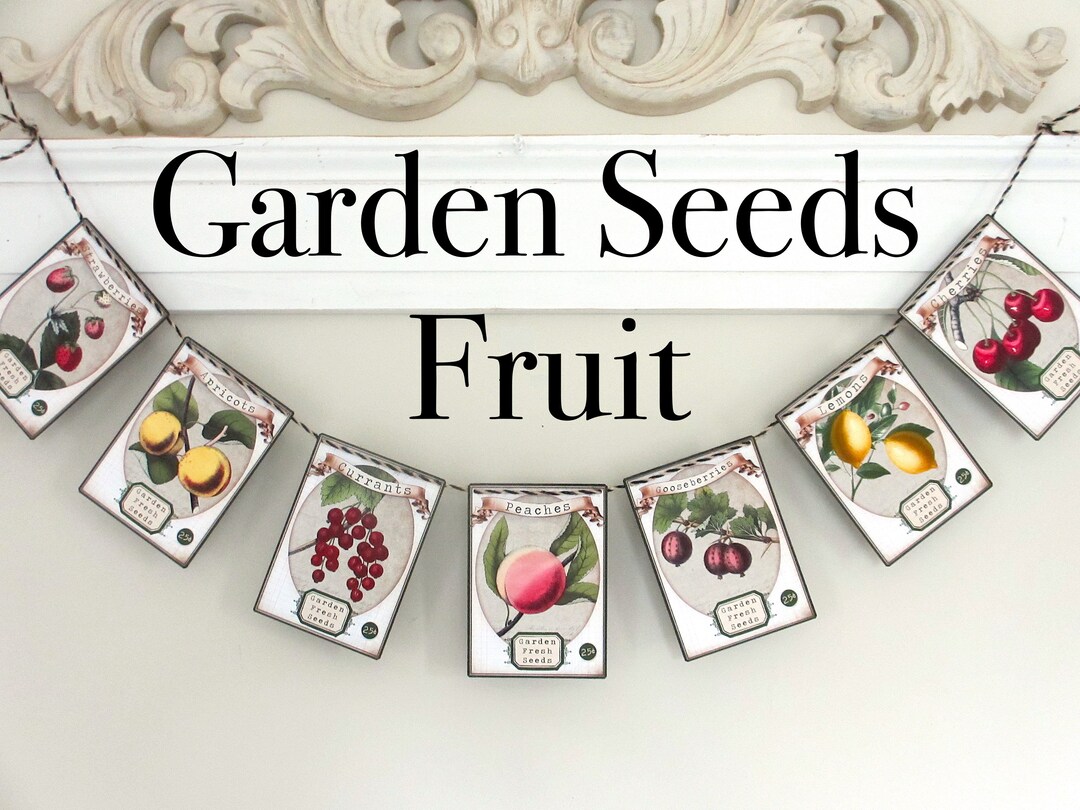 GARDEN SEEDS FRUIT Garland --mother's Day Gift, Spring/summer Banner ...