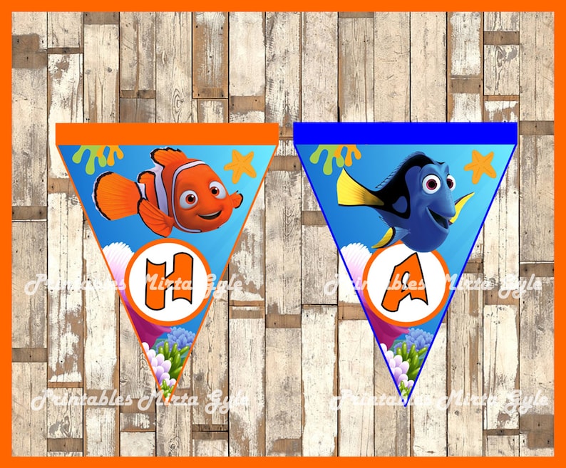 Finding Nemo Banner printable Finding Nemo party Banner | Etsy