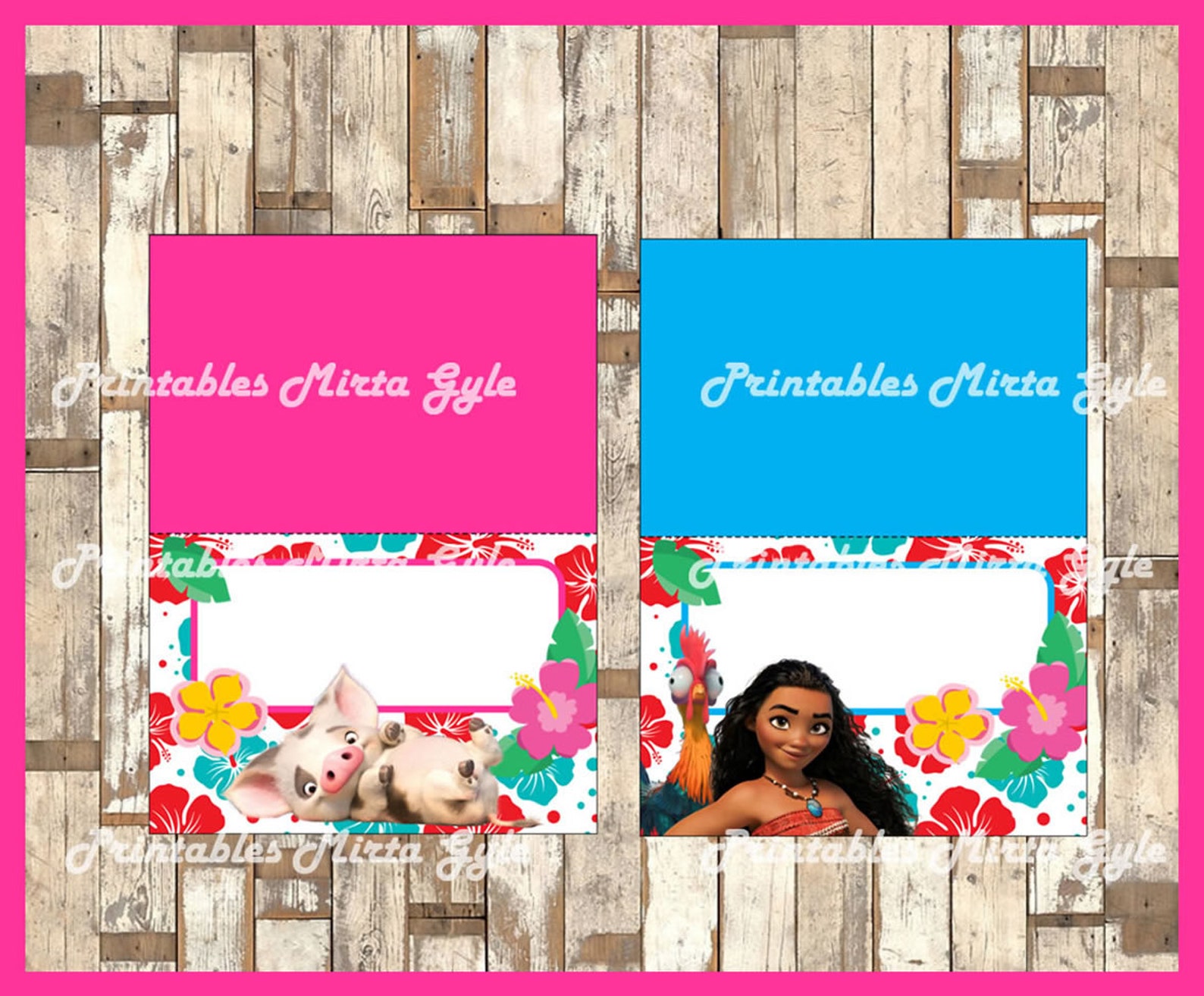 Moana Food labels printable Moana party food tent cards | Etsy