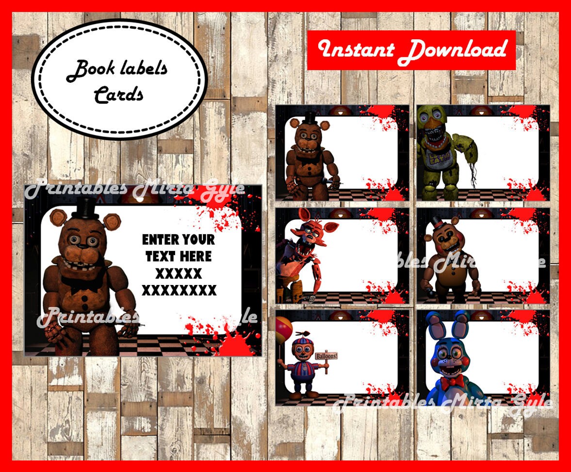 Five Nights at Freddys School label name label name tag | Etsy