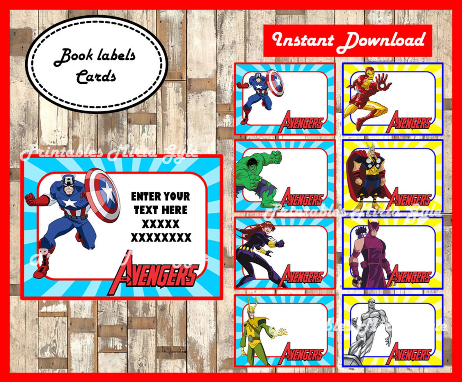 Avengers School label name label name tag sticker Back | Etsy
