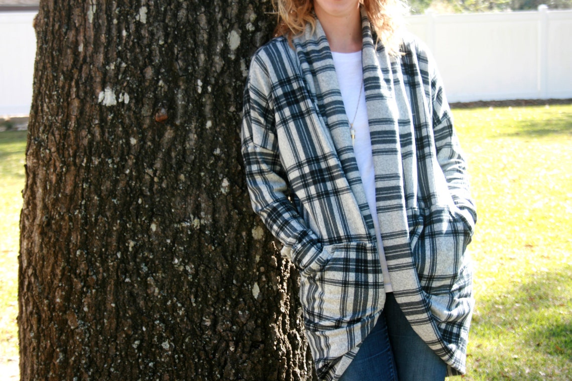 Marled Solid Comfy Cardigan With Wide Bands Solid Sweater | Etsy