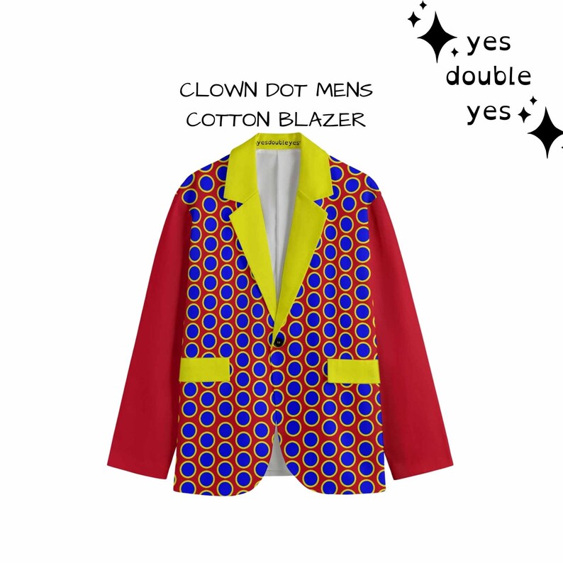 Clown Dot Blazer MENS Sizing, Cotton Sport Coat Clowncore Formal Jacket ...