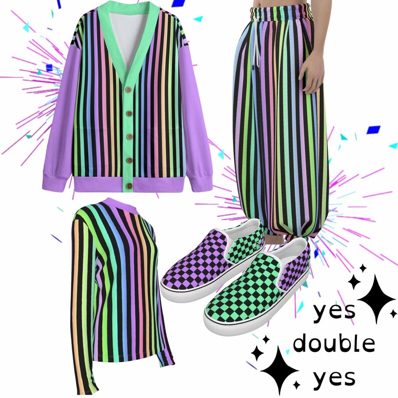 Softie Rainbow Stripe Clown Pants Maximalist Clowncore Loungewear Pjs ...