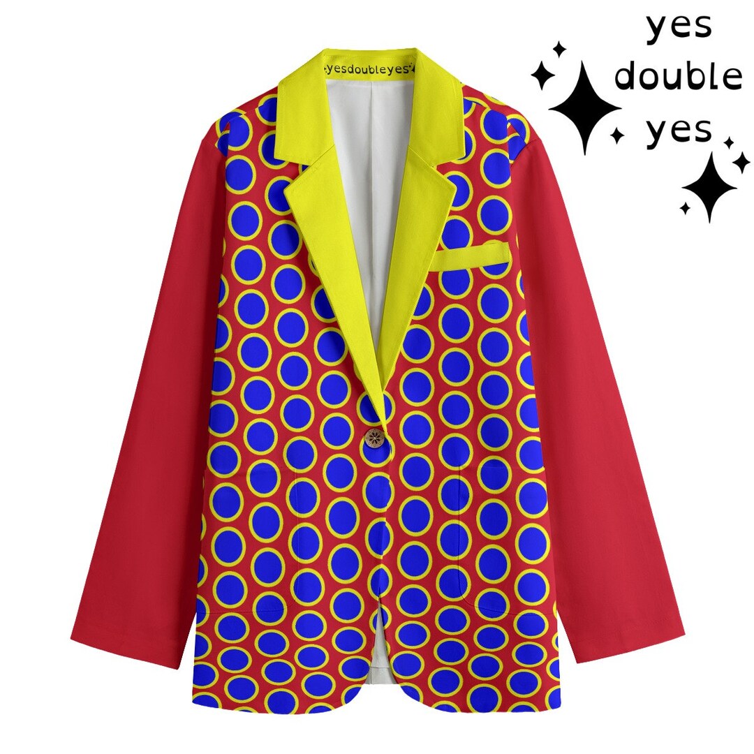 Clown Dot Blazer Cotton Sport Coat Clowncore Formal Jacket Fancy ...
