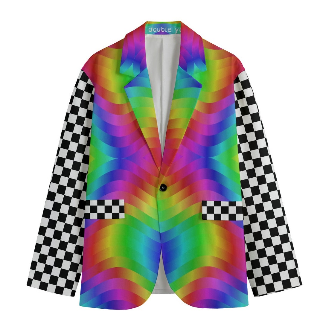 Wiggle Checkers Rainbow Blazer Clowncore Professional Clown Costume ...