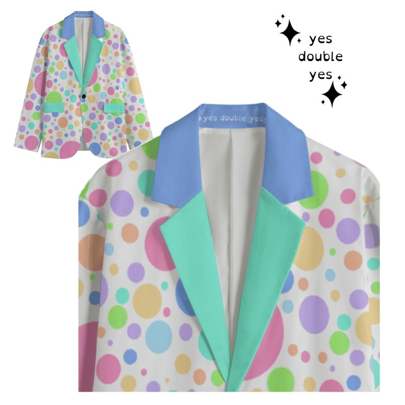 Softie Spots Clowncore Blazer Mens Cut Cotton Formal Suit Coat Pastel ...